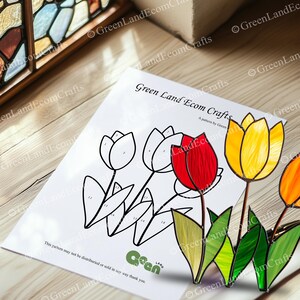 Digital Download Tulip Flower Stained Glass Pattern, Flower Stained ...