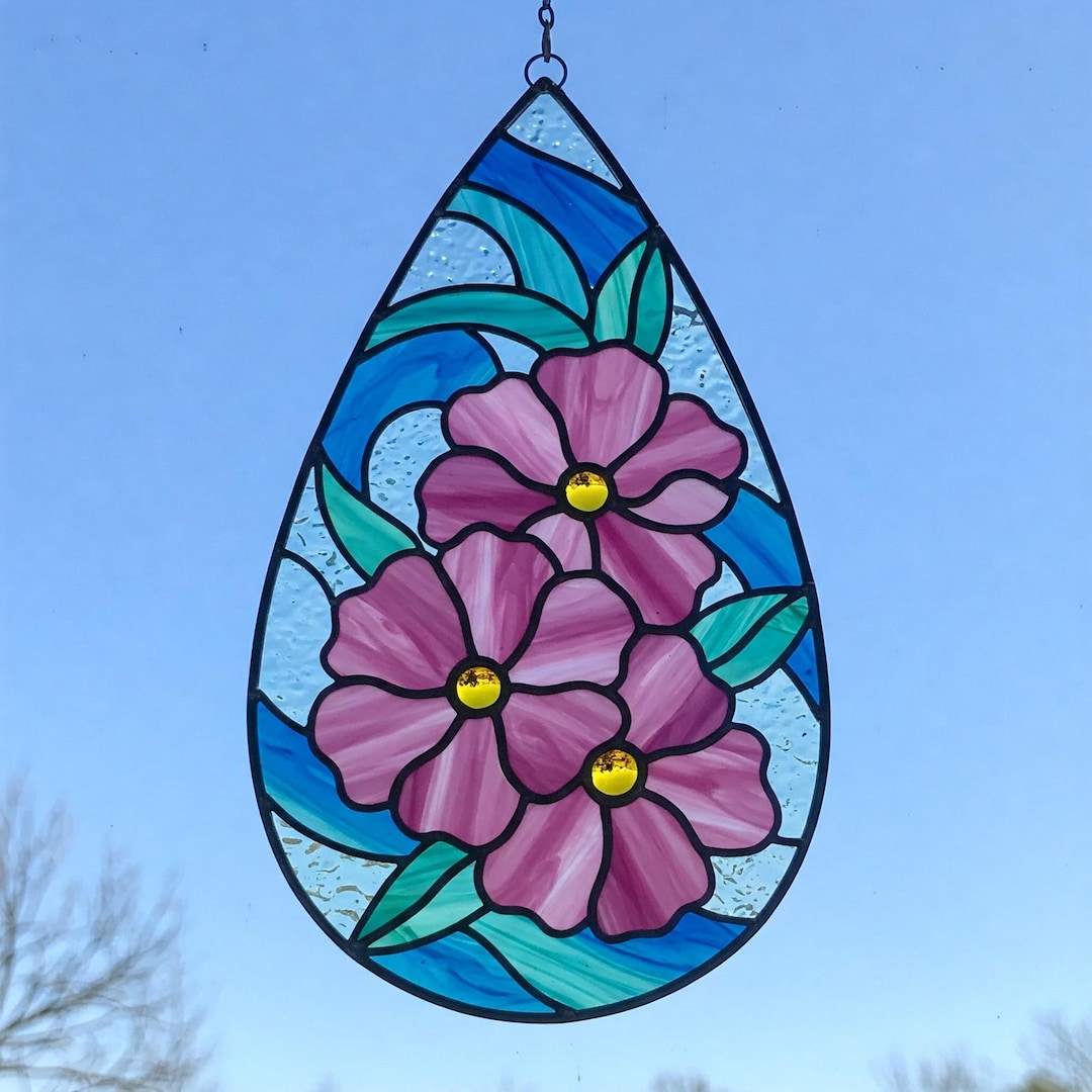 Minidrop Hibiscus Flower Stained Glass Pattern Digital Download ...