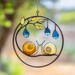 Snail on Branch Stained Glass Pattern, Blue Crystal DIY Stained Glass ...