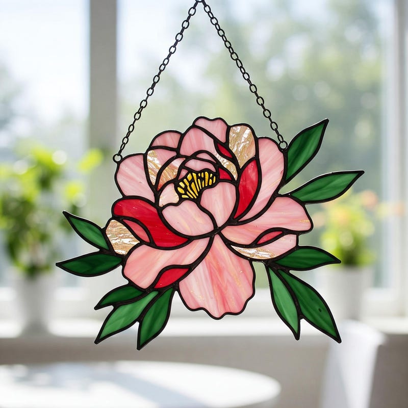 Peony Stained Glass - Etsy
