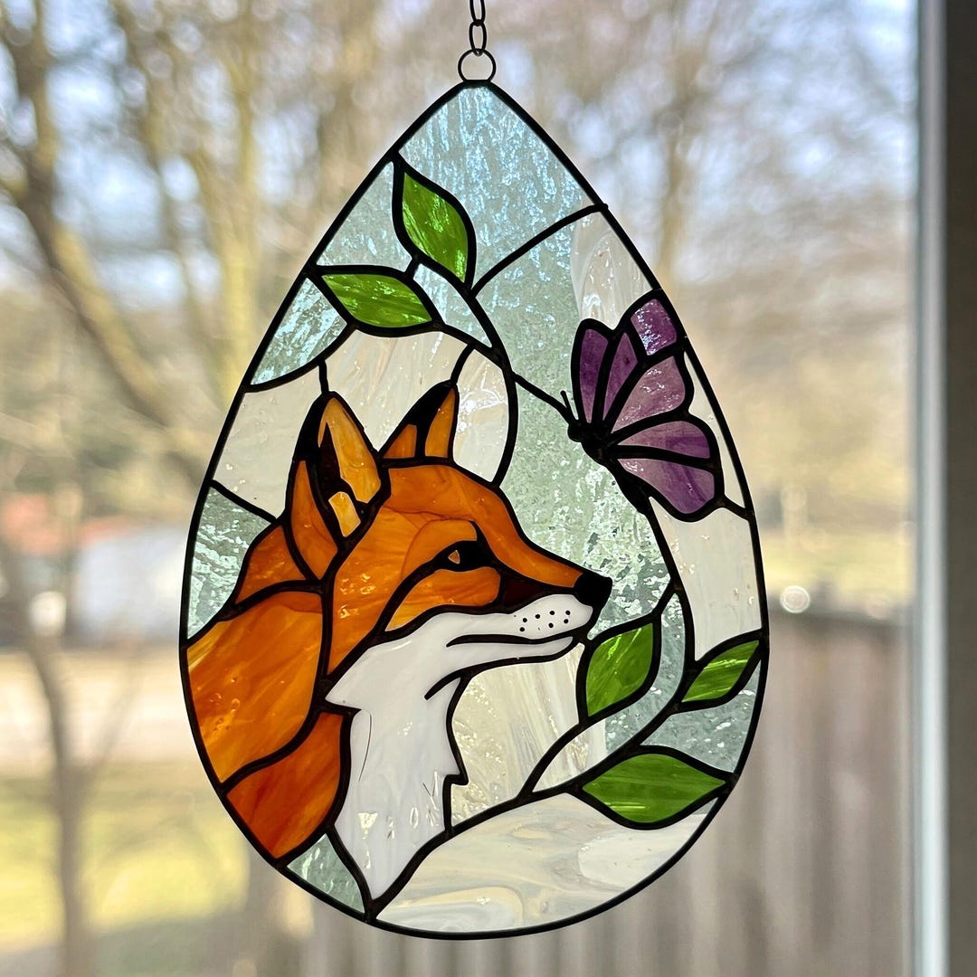 Minidrop Fox Stained Glass Pattern Digital Download, Cute Fox ...