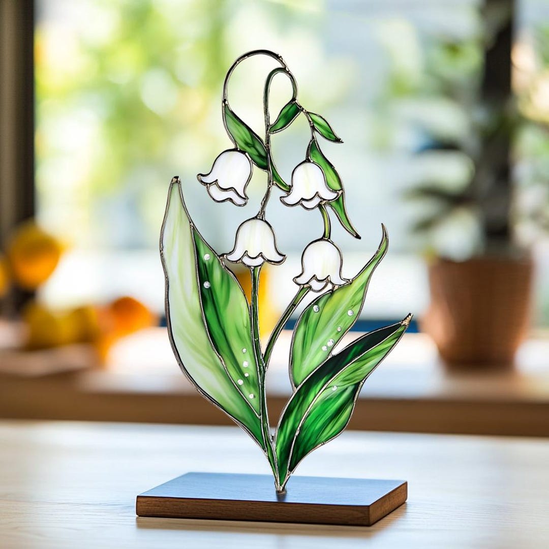 Digital Download Wildflower Stained Glass Pattern, Lily of Valley ...