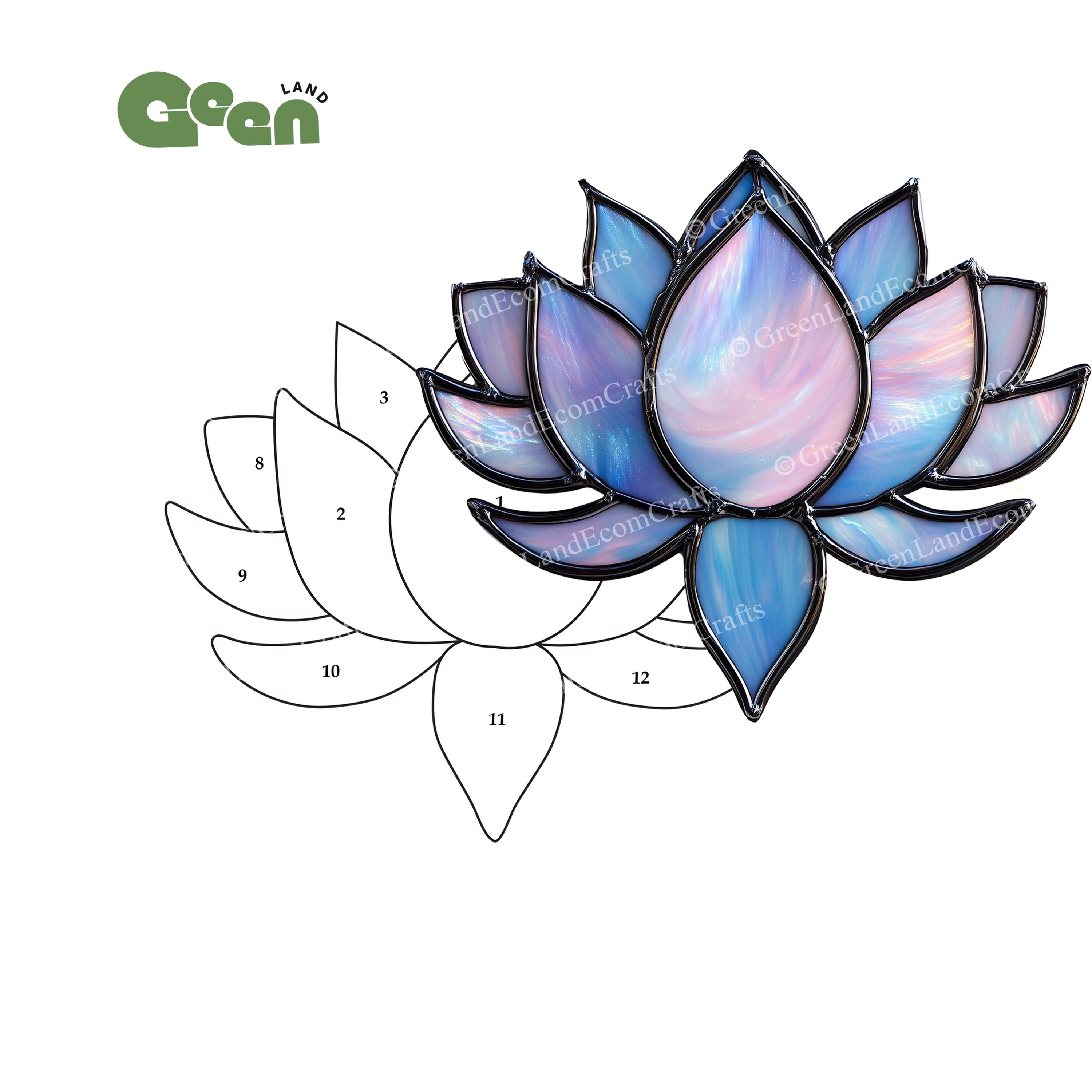 Lotus Flower Stained Glass Pattern, Mom Gifts, Custom Stained Glass ...