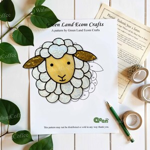 Sheep Stained Glass Pattern, Cute Lamp Stained Glass, Farm Animal ...