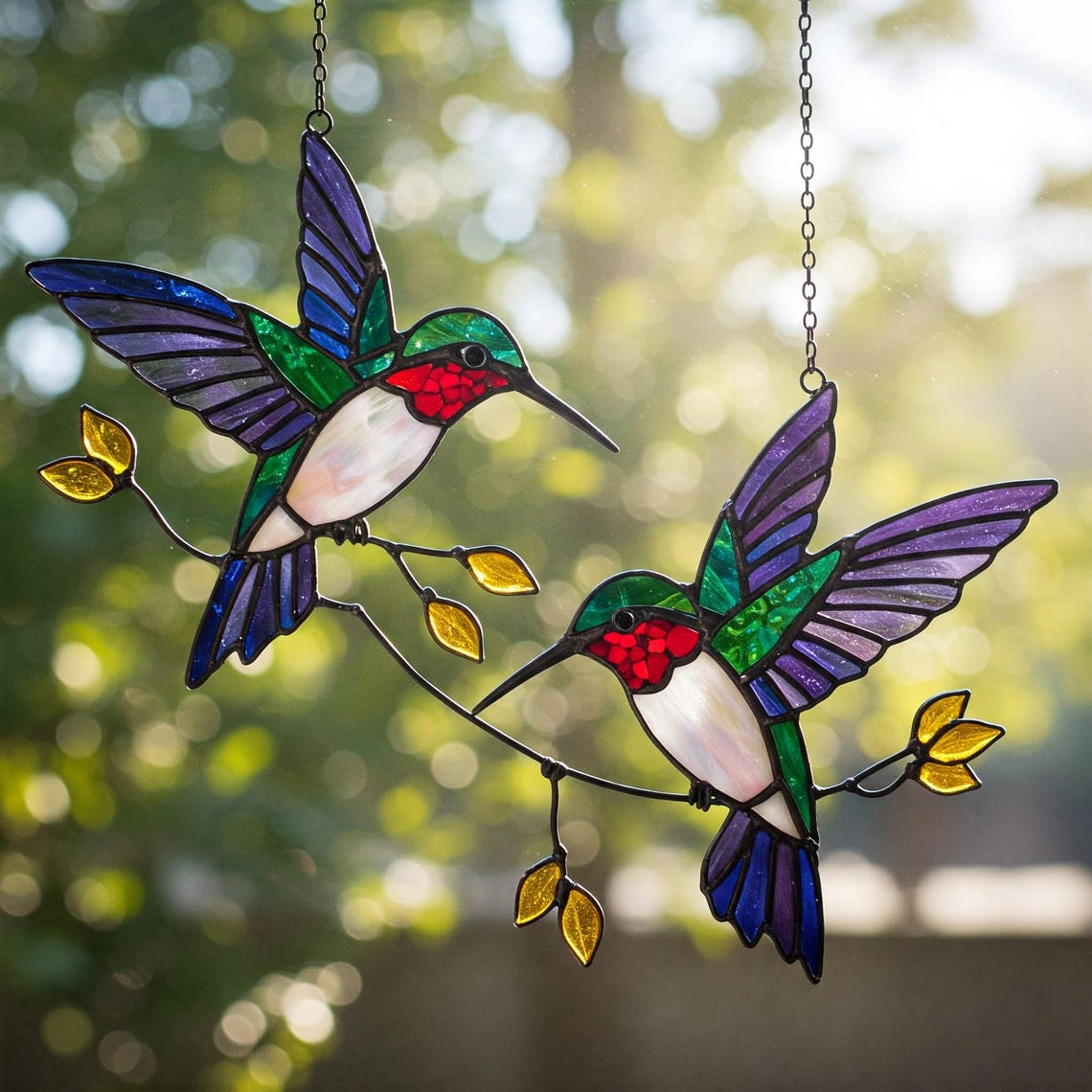 Hummingbird Stained Glass Pattern Digital Download, Bird Suncatcher ...