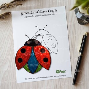 Ladybug Stained Glass Pattern Digital Download, Ladybug Glass ...