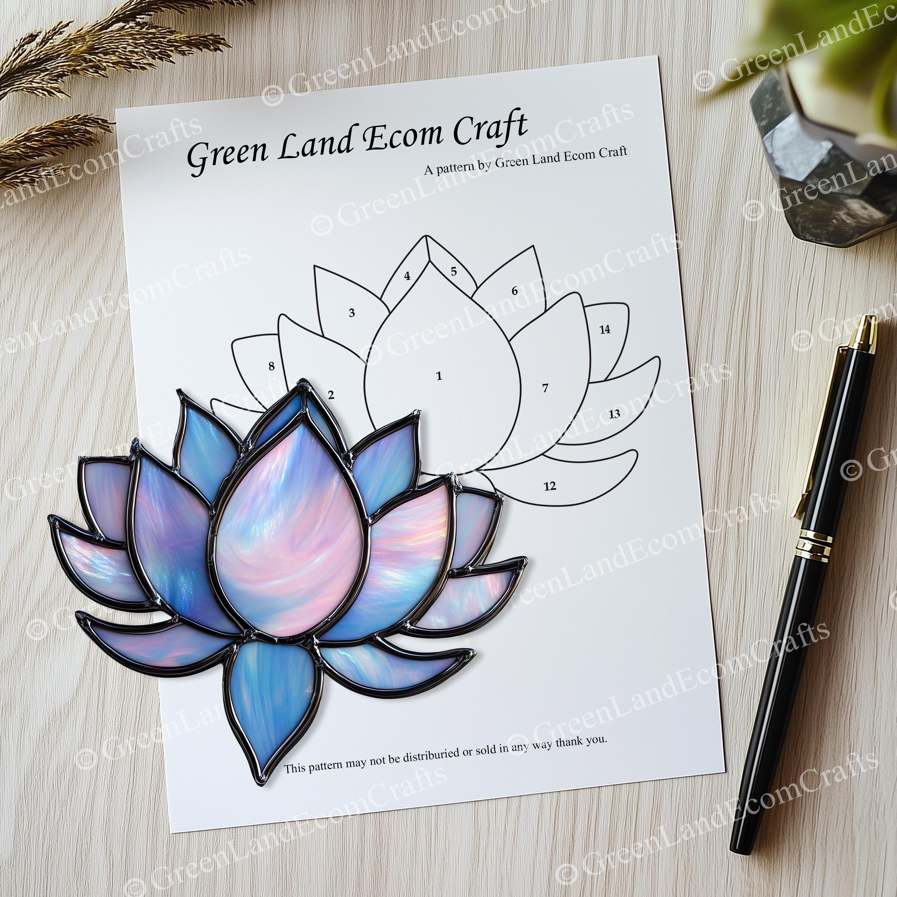 Lotus Flower Stained Glass Pattern, Mom Gifts, Custom Stained Glass ...