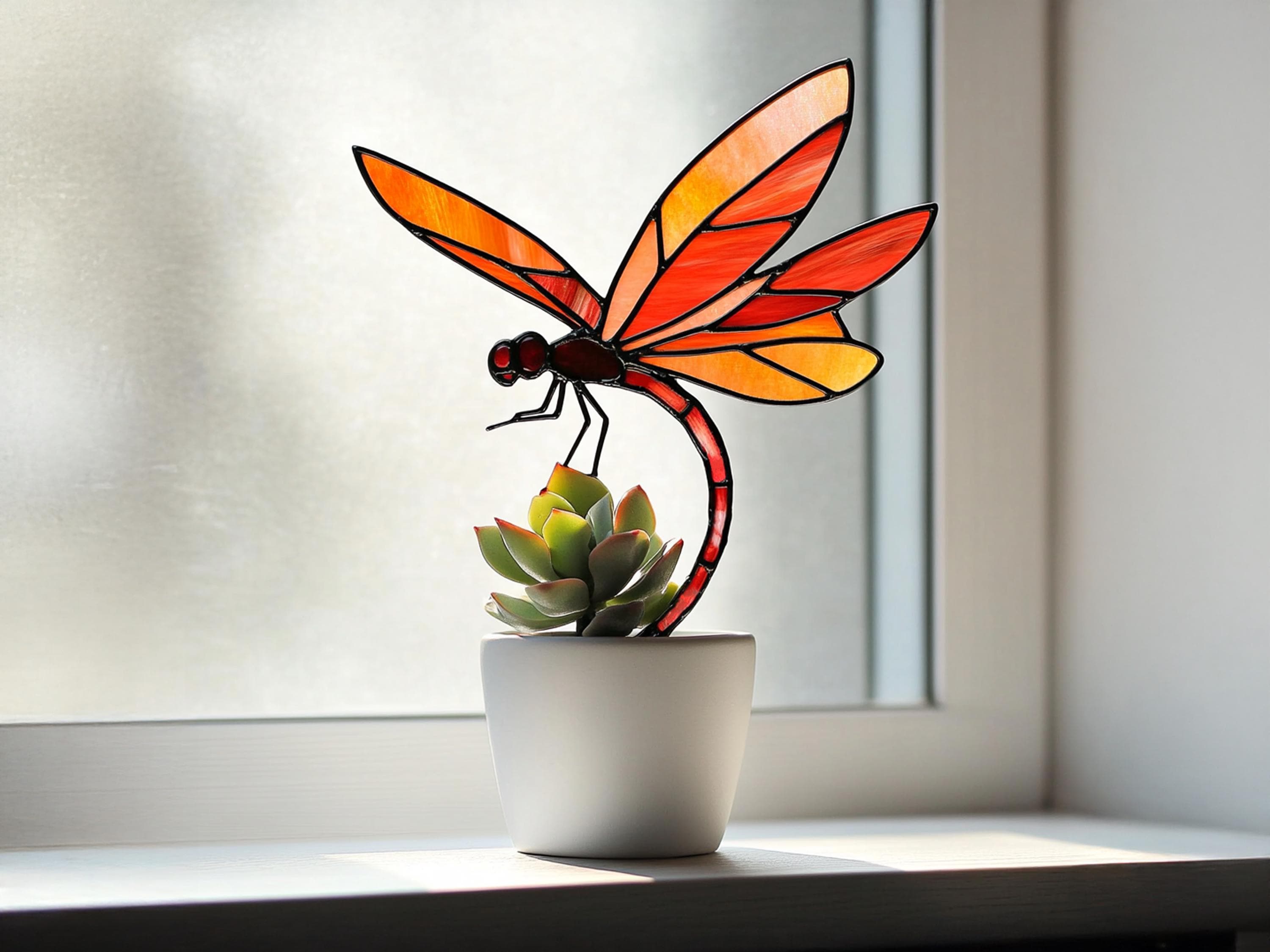 Dragonfly Stained Glass Pattern Digital Download, Glass Insect ...