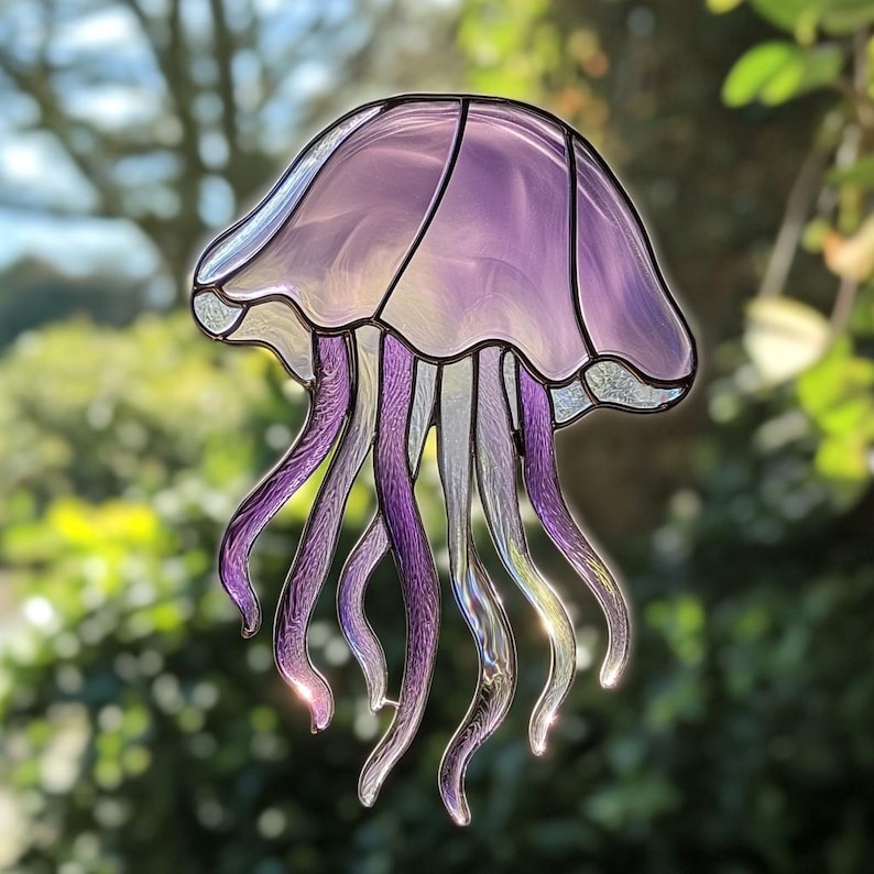 Digital Download Jellyfish Stained Glass Pattern, Jellyfish Suncatcher ...
