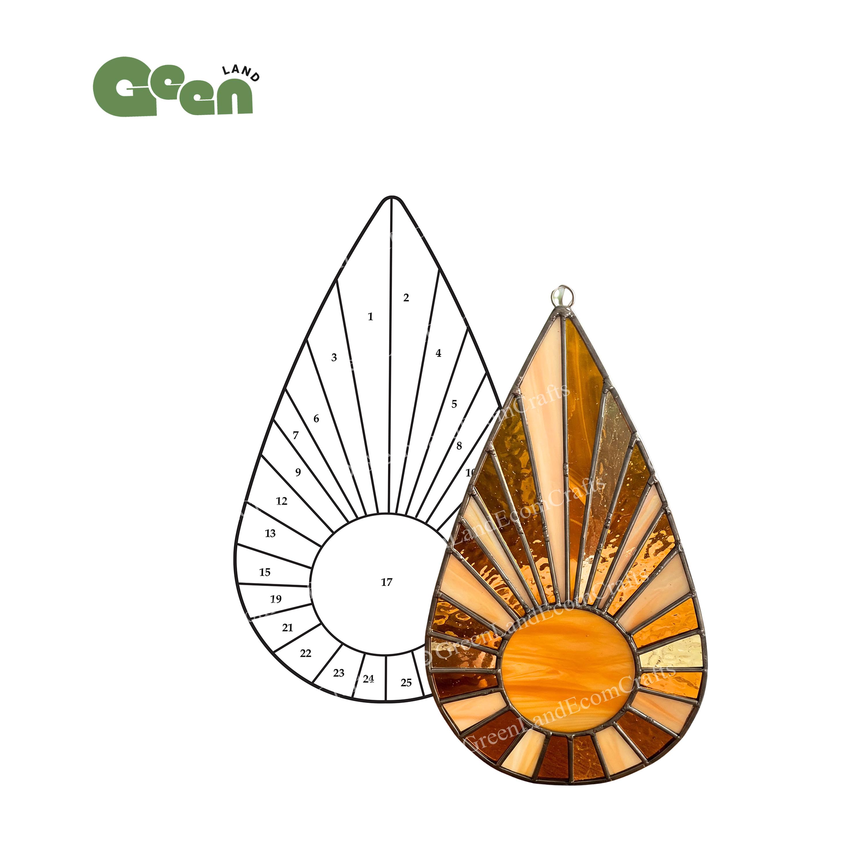 Teardrop Sunrise Stained Glass Pattern Digital Download, Nature ...