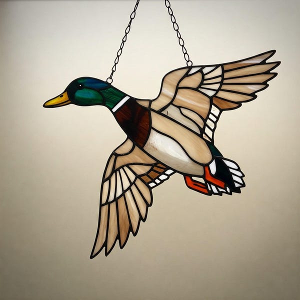 Duck Flying Glass - Etsy UK
