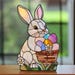Stained Glass Easter's Day Bunny and Egg Pattern, Bunny Easter's Day ...