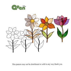 Digital Download Wildflower Stained Glass Pattern, Everlasting Glass ...