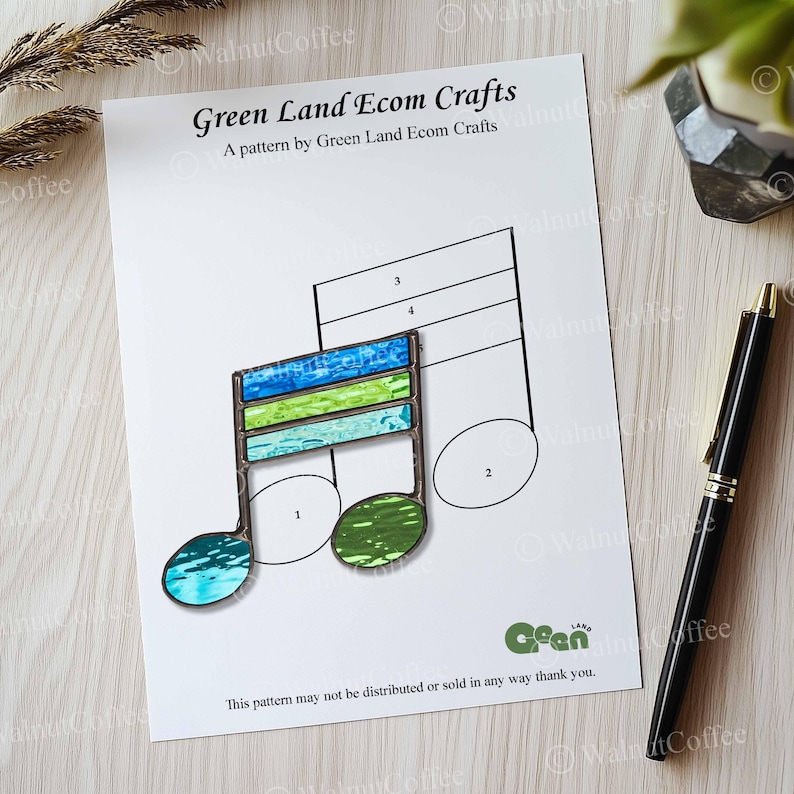 Music Note Stained Glass Pattern Digital Download, Musician Stained ...