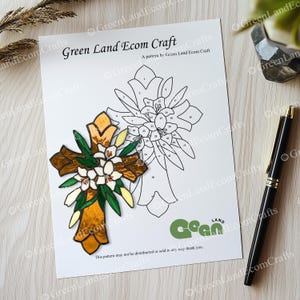 Easter Lily Flower Stained Glass Pattern Digital Download, Lily Cross ...