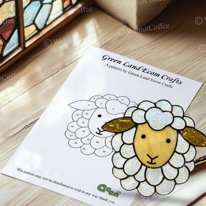 Sheep Stained Glass Pattern, Cute Lamp Stained Glass, Farm Animal ...