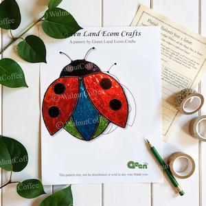 Ladybug Stained Glass Pattern Digital Download, Ladybug Glass ...