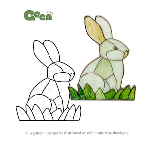 Digital Download Rabbit Stained Glass Pattern, Easter Bunny Handmade ...