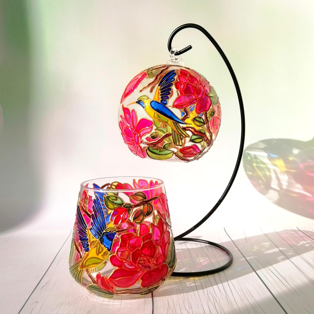 Set of 2 Hummingbird Candle Holders Personalied, Magnolia Tealight ...