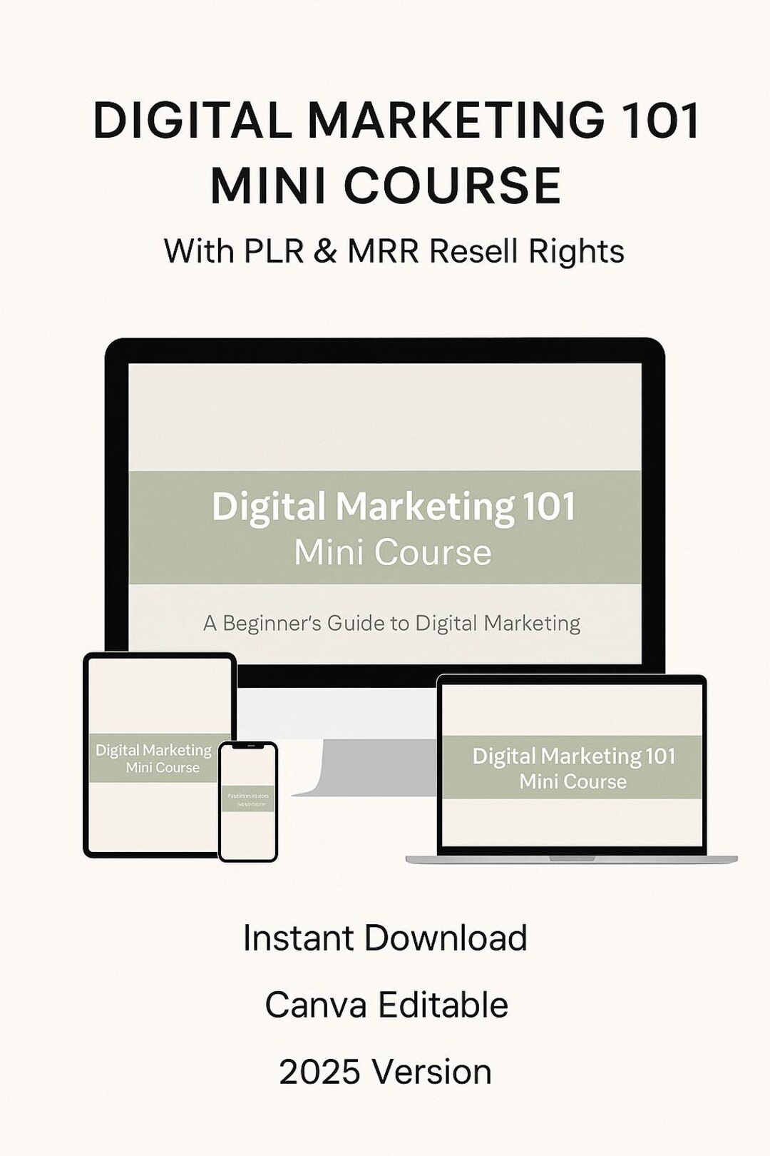 Digital Marketing 101 Mini Course: Canva PLR/MRR Bundle (digital ...