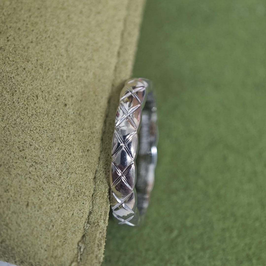 Mini Model 18K Cross Mark Au750 Gold Ring 18K White Solid Gold Handmade ...