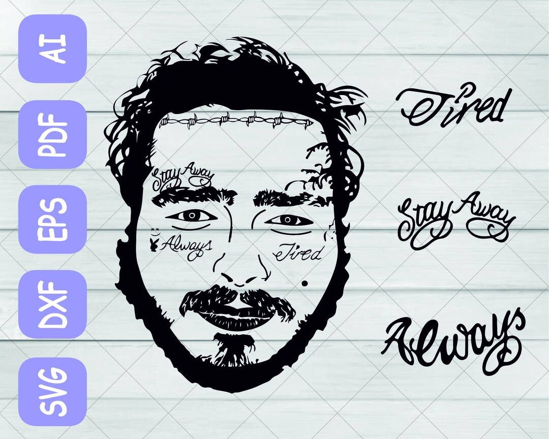 Post Malone Svg, Post Malone Silhouette, Post Malone Vector, Post ...