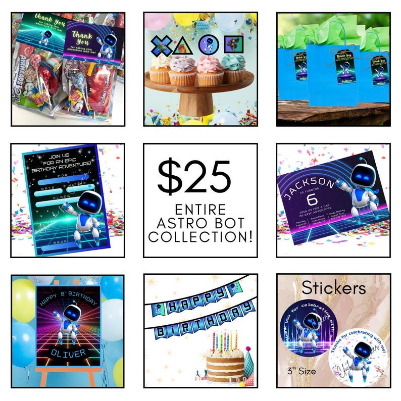 Astro Bot Party Invitation Birthday - Etsy