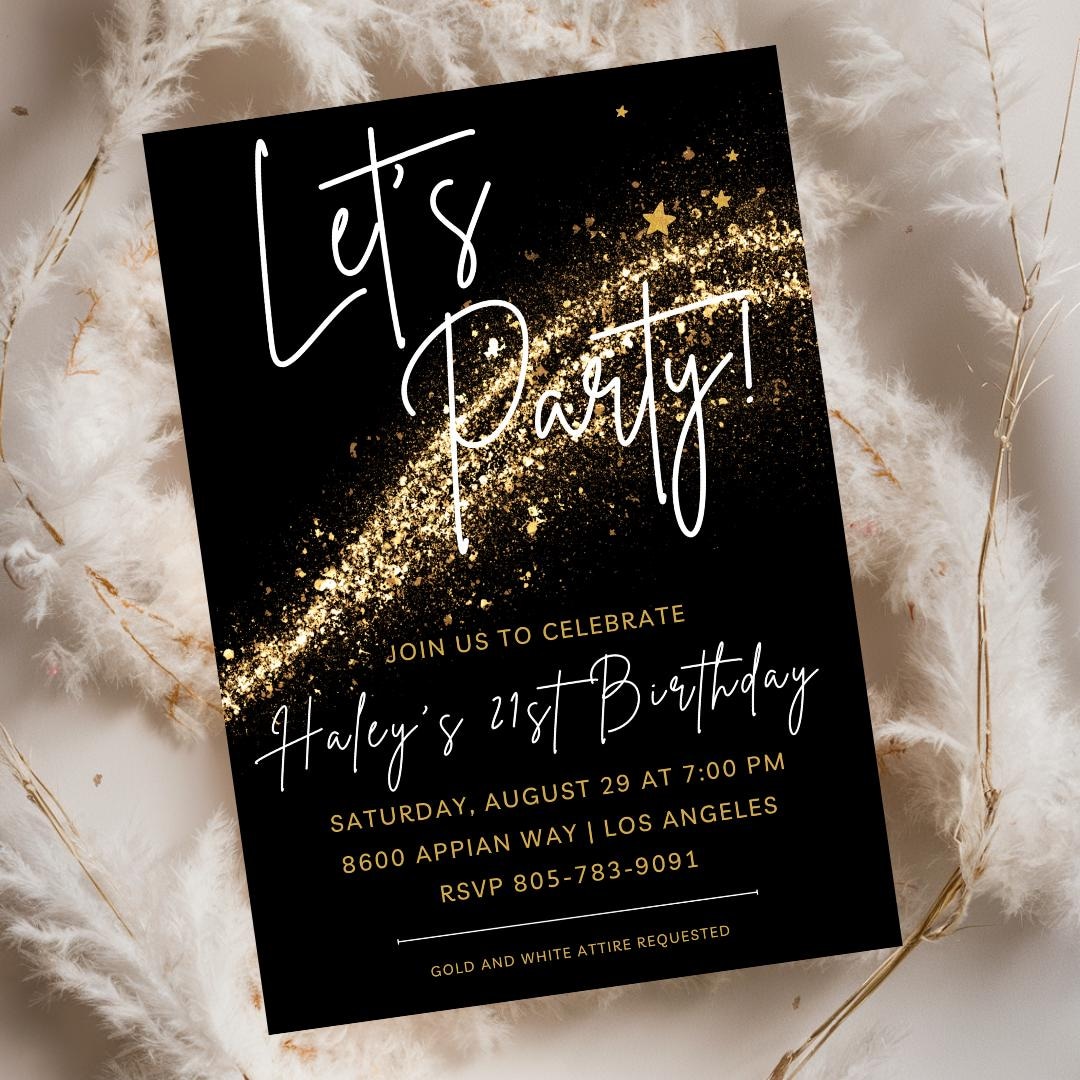 Modern Minimalist Party Invitation Birthday, New Year's, Christmas - Etsy