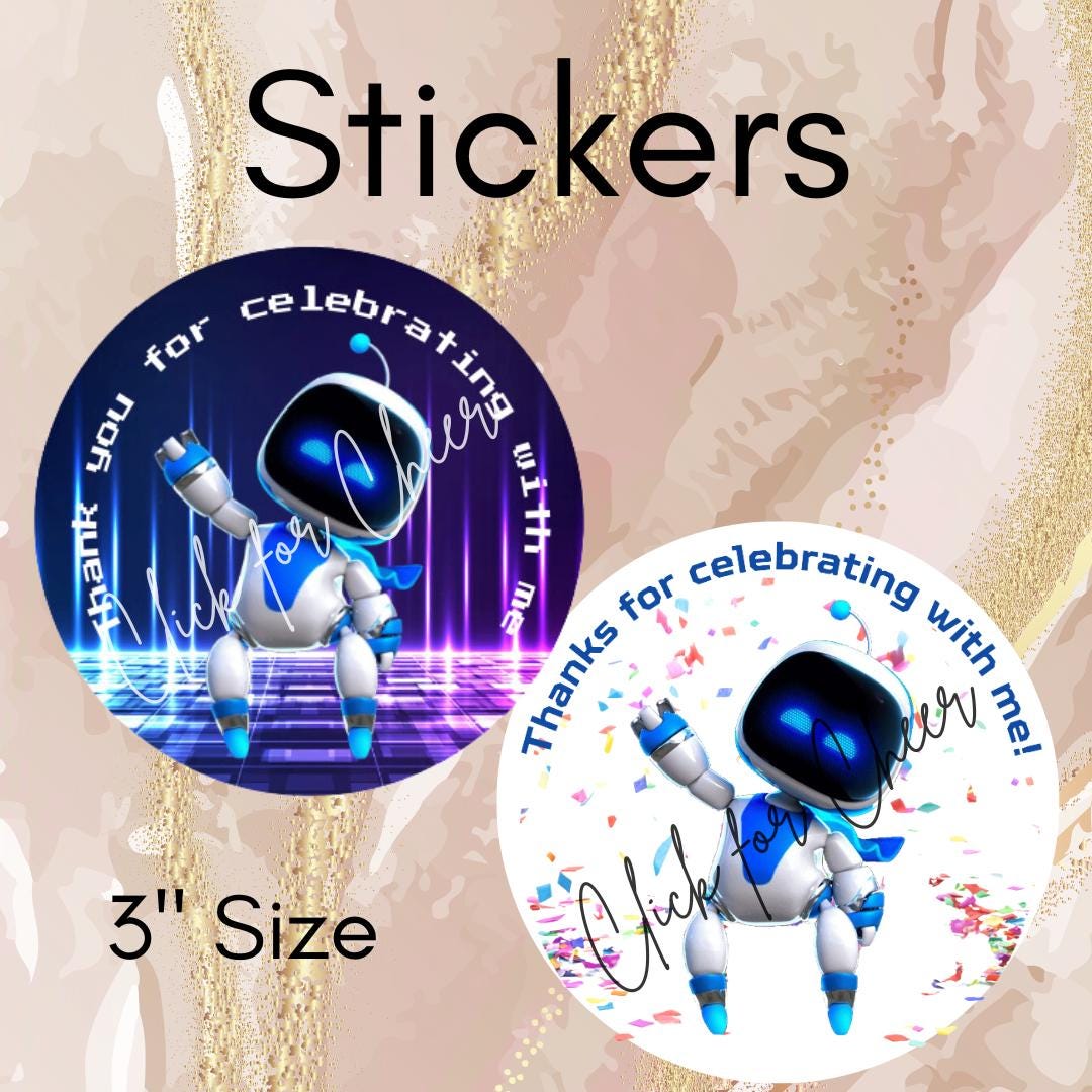 Astro Bot Stickers- Birthday Party - Etsy UK