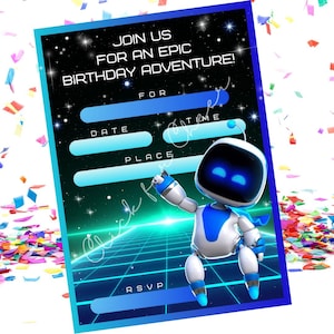 Writable Astro Bot Party Birthday Invitation Printable - Etsy