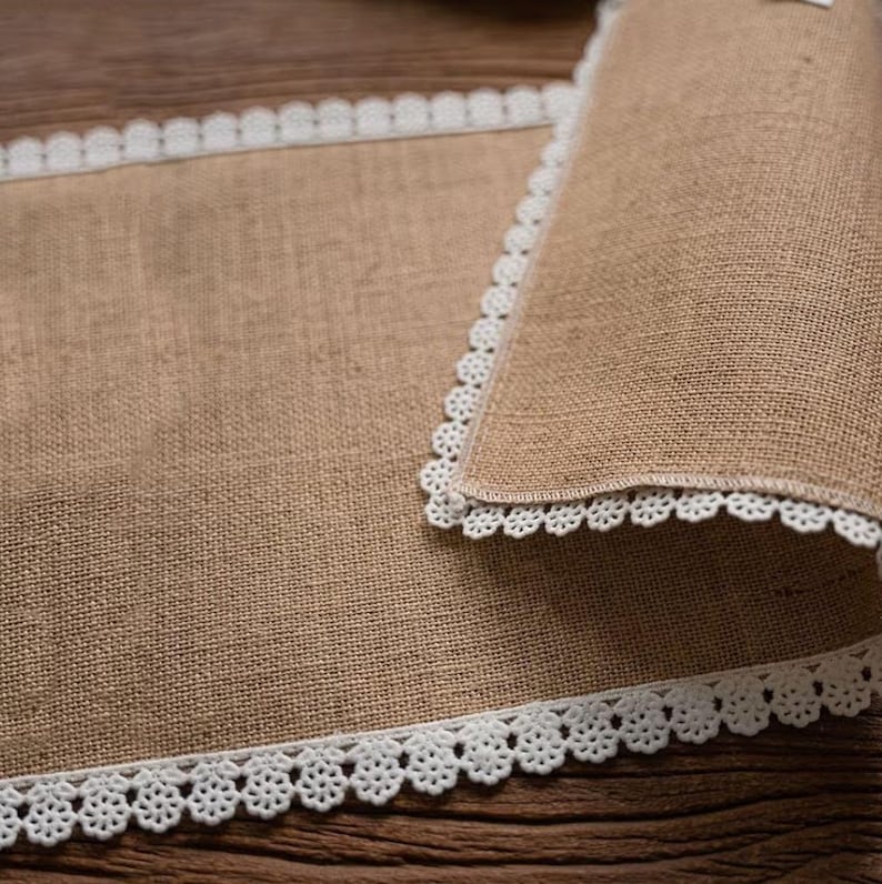 Burlap and Lace Table Runner. for All Tablescapes. Perfect for a ...