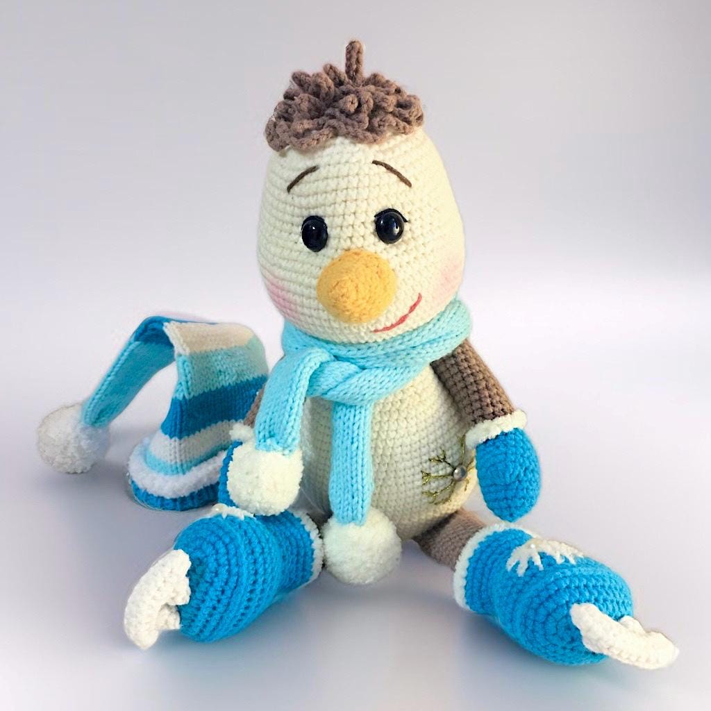 Crochet Snowman Doll Pattern, Amigurumi Snowman Digital Tutorial ...