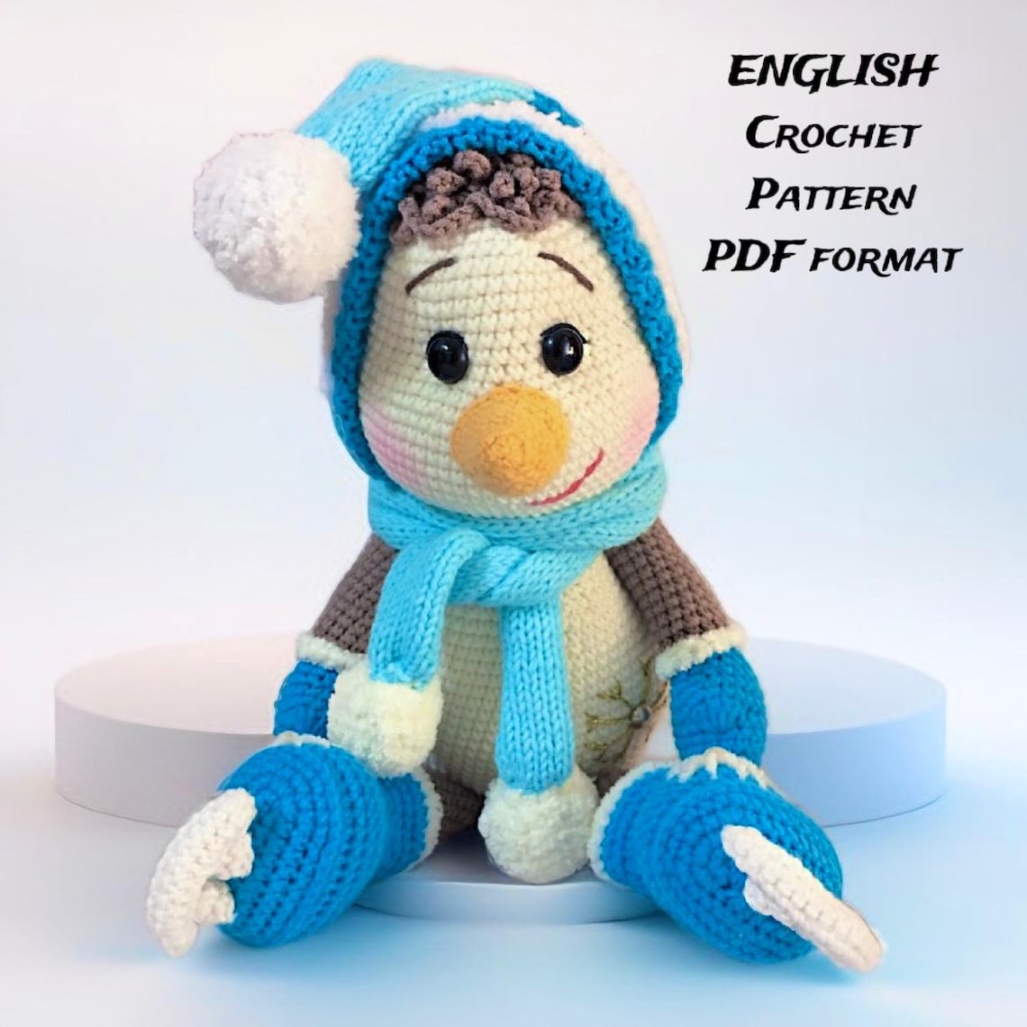 Crochet Snowman Doll Pattern, Amigurumi Snowman Digital Tutorial ...