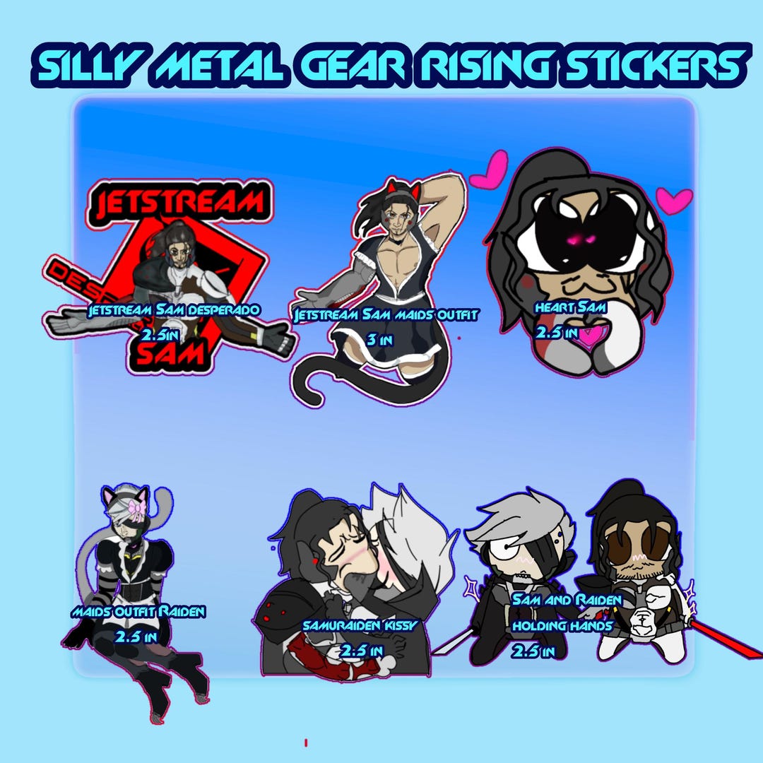 Metal Gear Rising Jetstream Sam and Raiden Stickers 2.5 - 3 Inch - Etsy