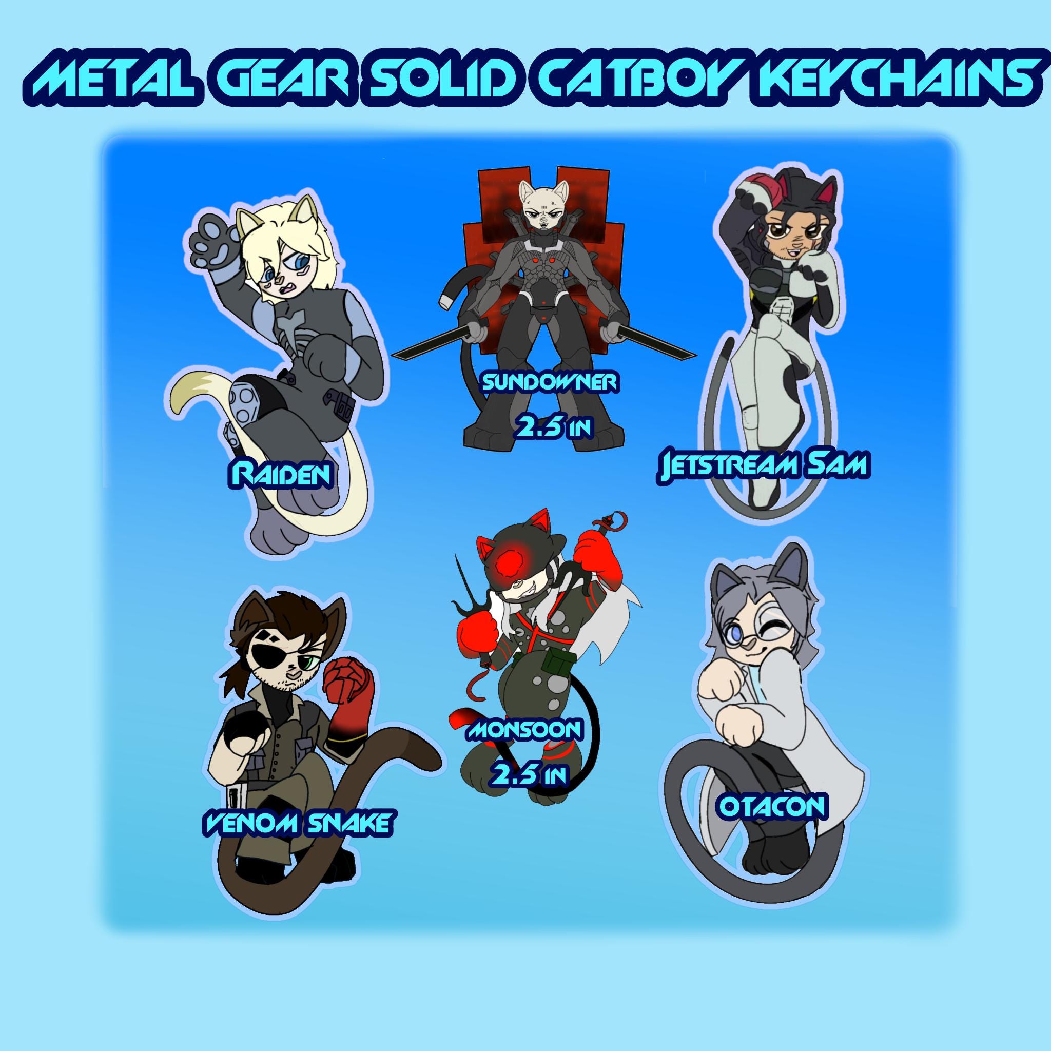 Metal Gear Rising and Metal Gear Solid Catboy Keychains 2.5- 3.5 in ...