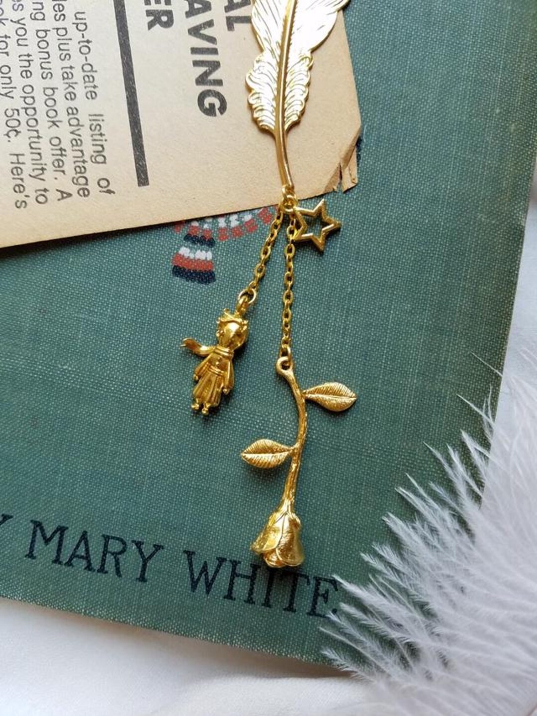 The Little Prince Bookmark, Rose Flower Book Mark, Copper Bookmark ...
