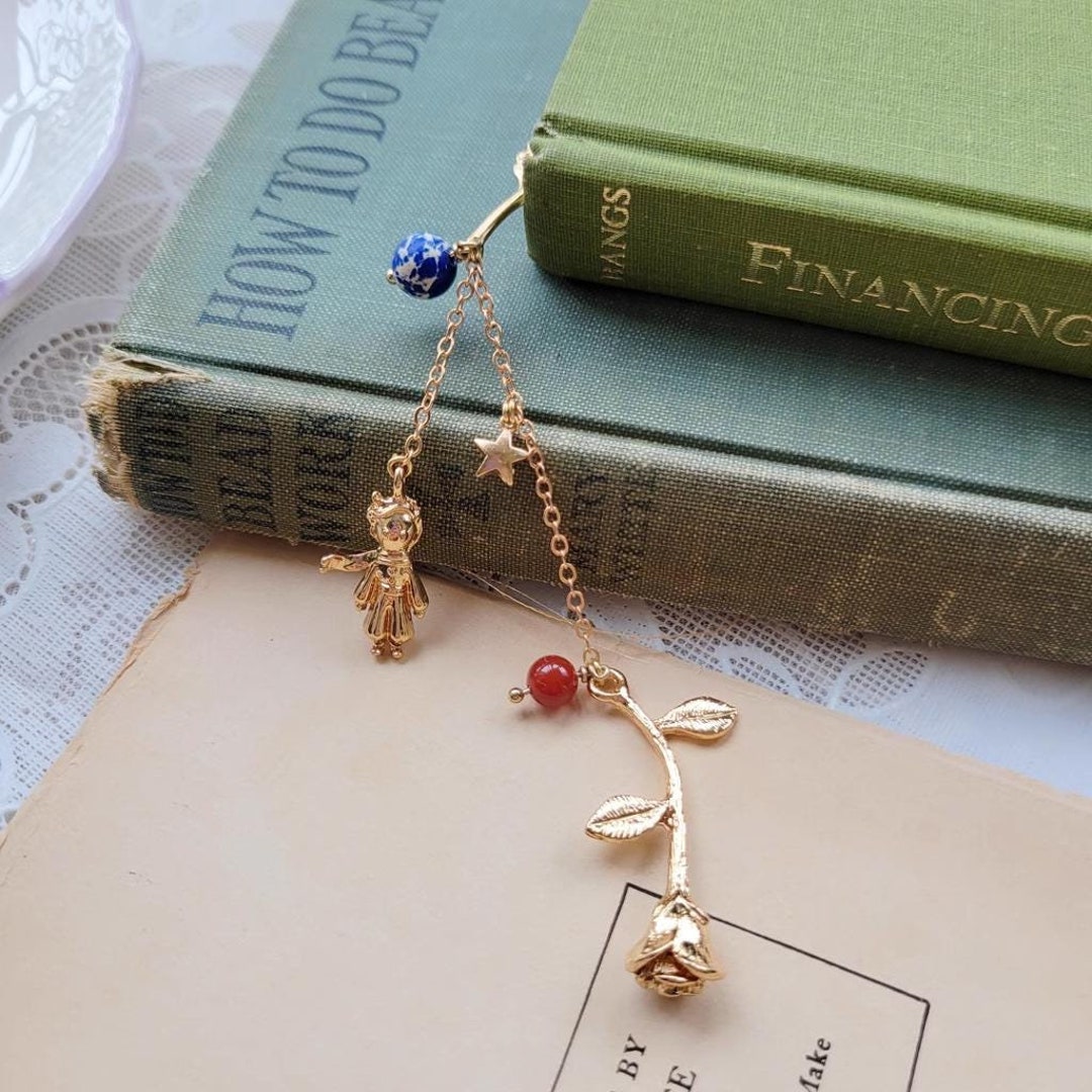 The Little Prince Bookmark, Rose Flower Book Mark, Beaded Bookmark ...