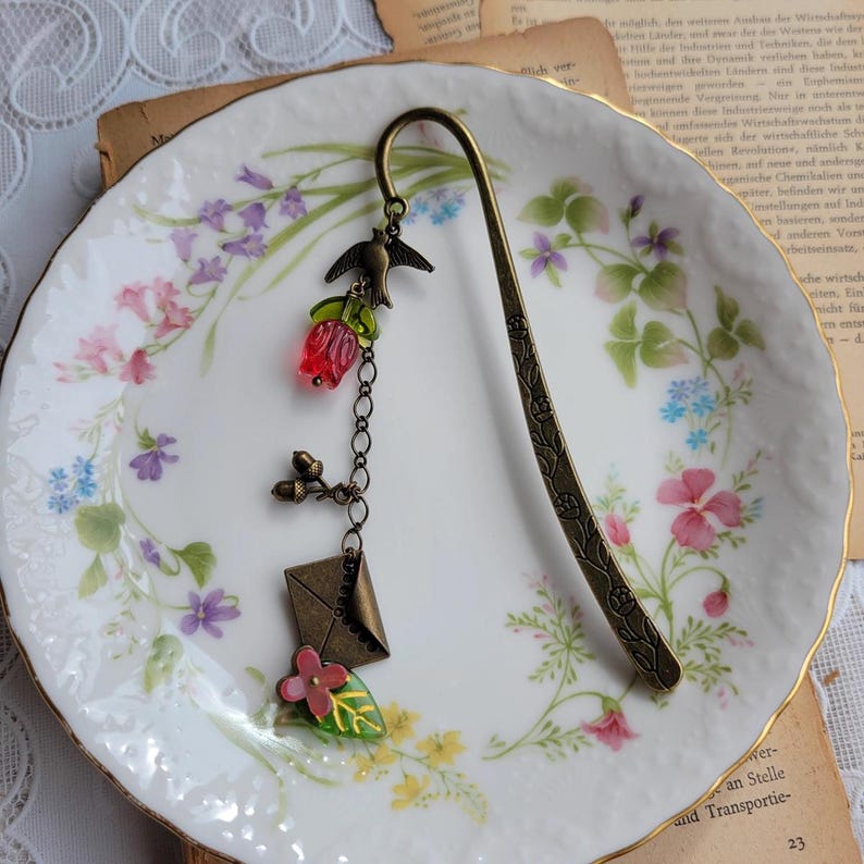 Handmade Tulip Flower Book Mark, Vintage Envelope Book Mark,gift for ...