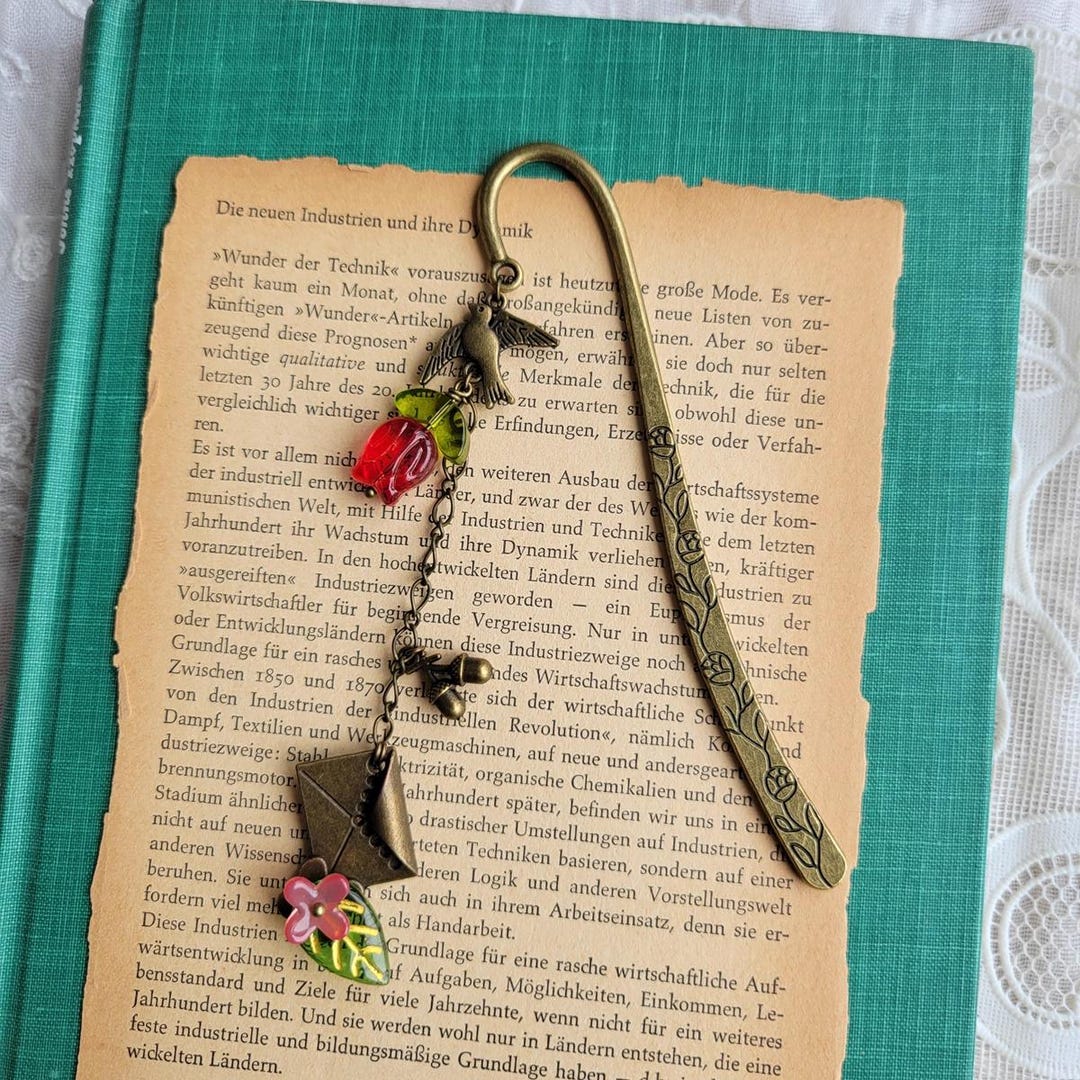 Handmade Tulip Flower Book Mark, Vintage Envelope Book Mark,gift for ...