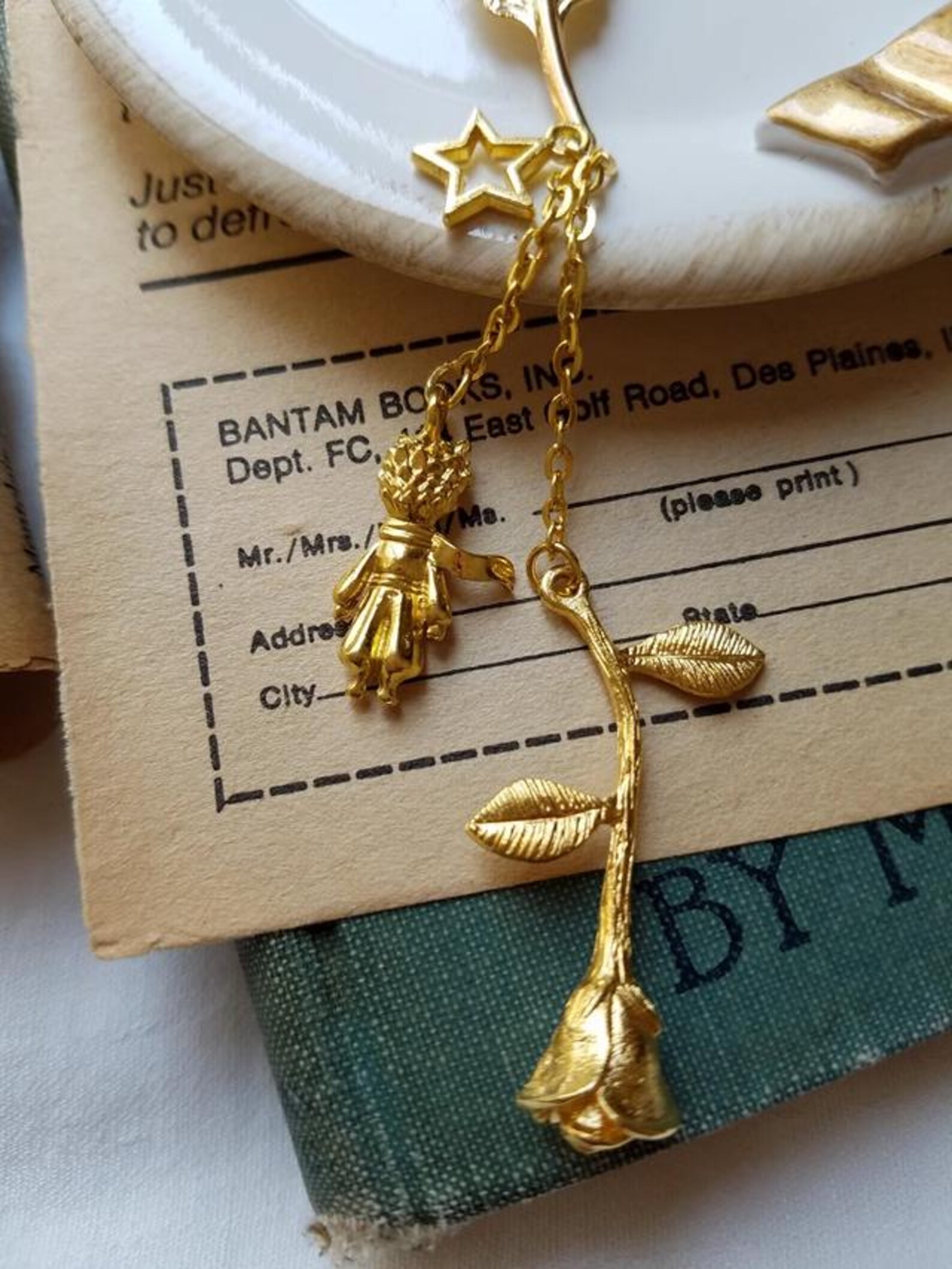 The Little Prince Bookmark, Rose Flower Book Mark, Copper Bookmark ...