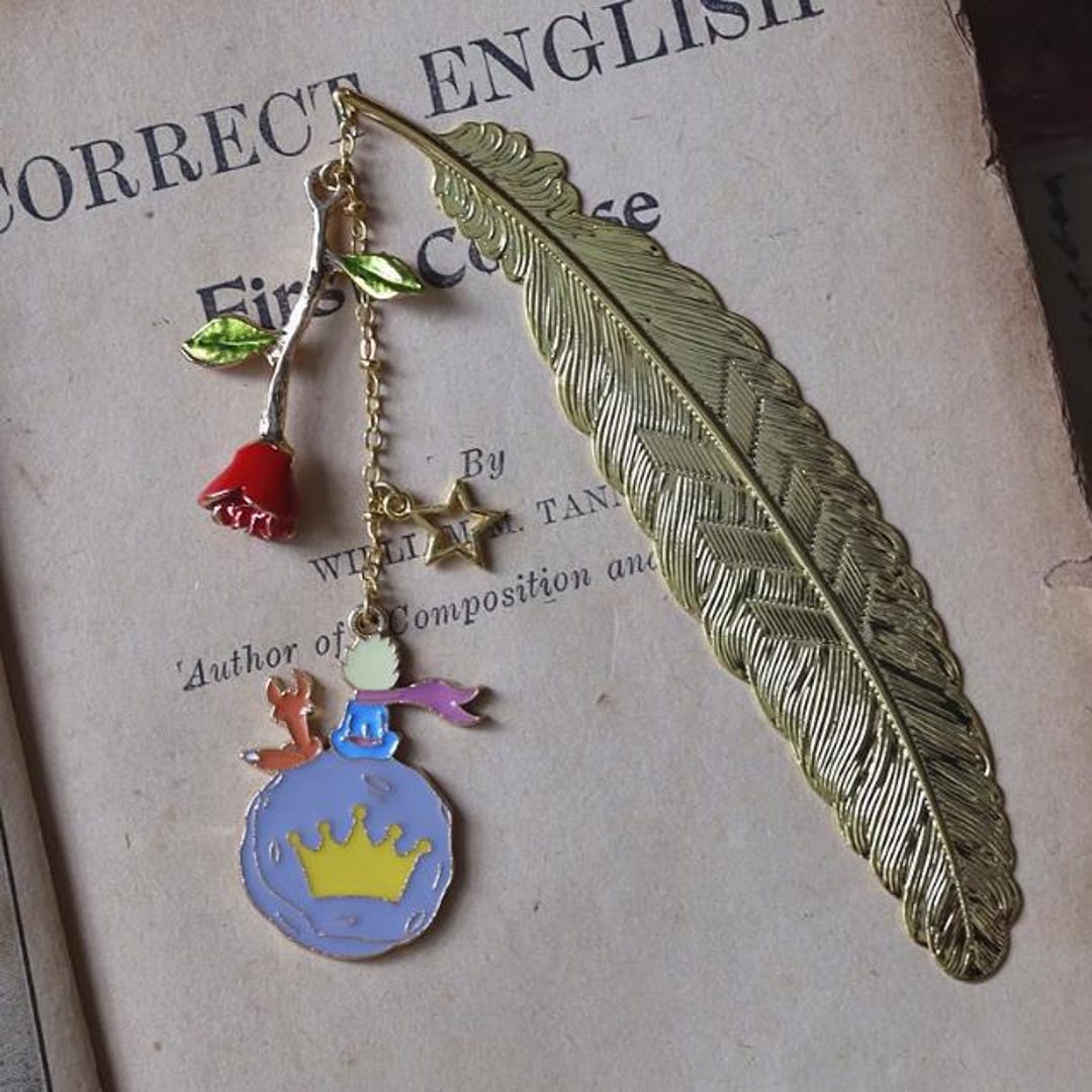 The Little Prince Bookmark, Rose Flower Book Mark, Enameled Bookmark ...