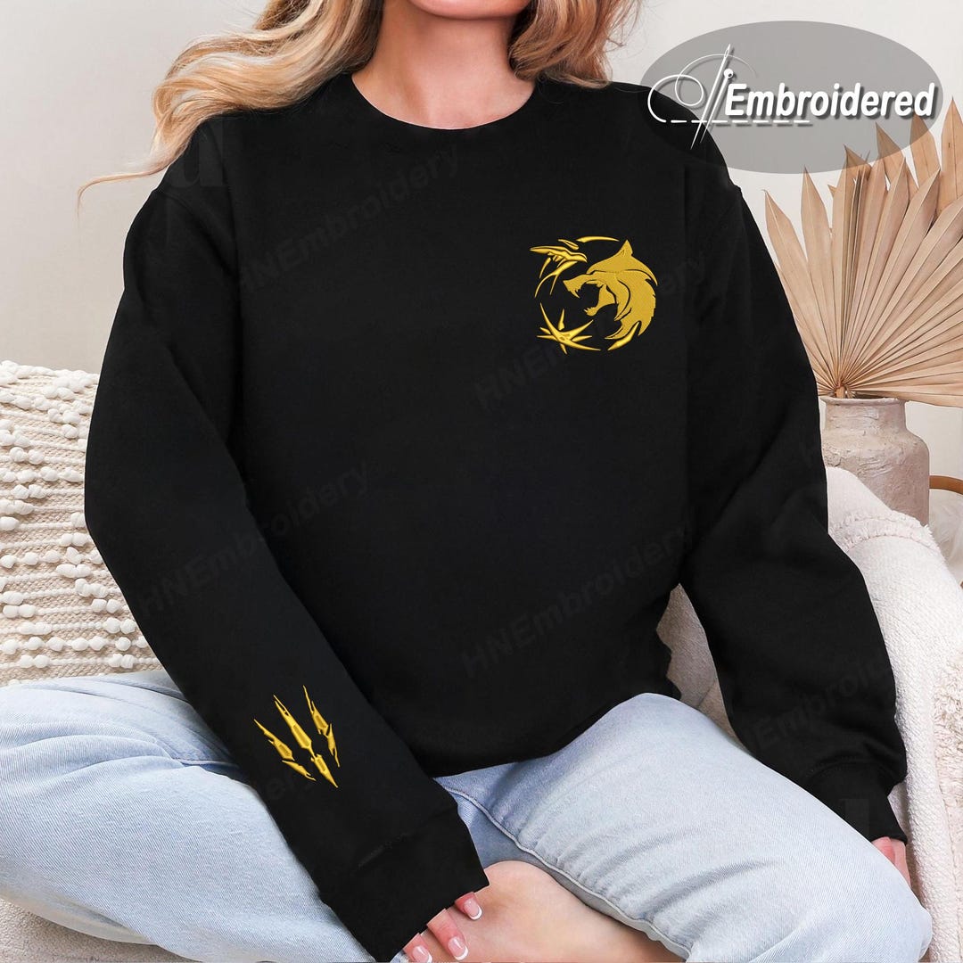 The Witcher Embroidered Shirt, Geralt of Rivia Witcher Sweatshrit ...