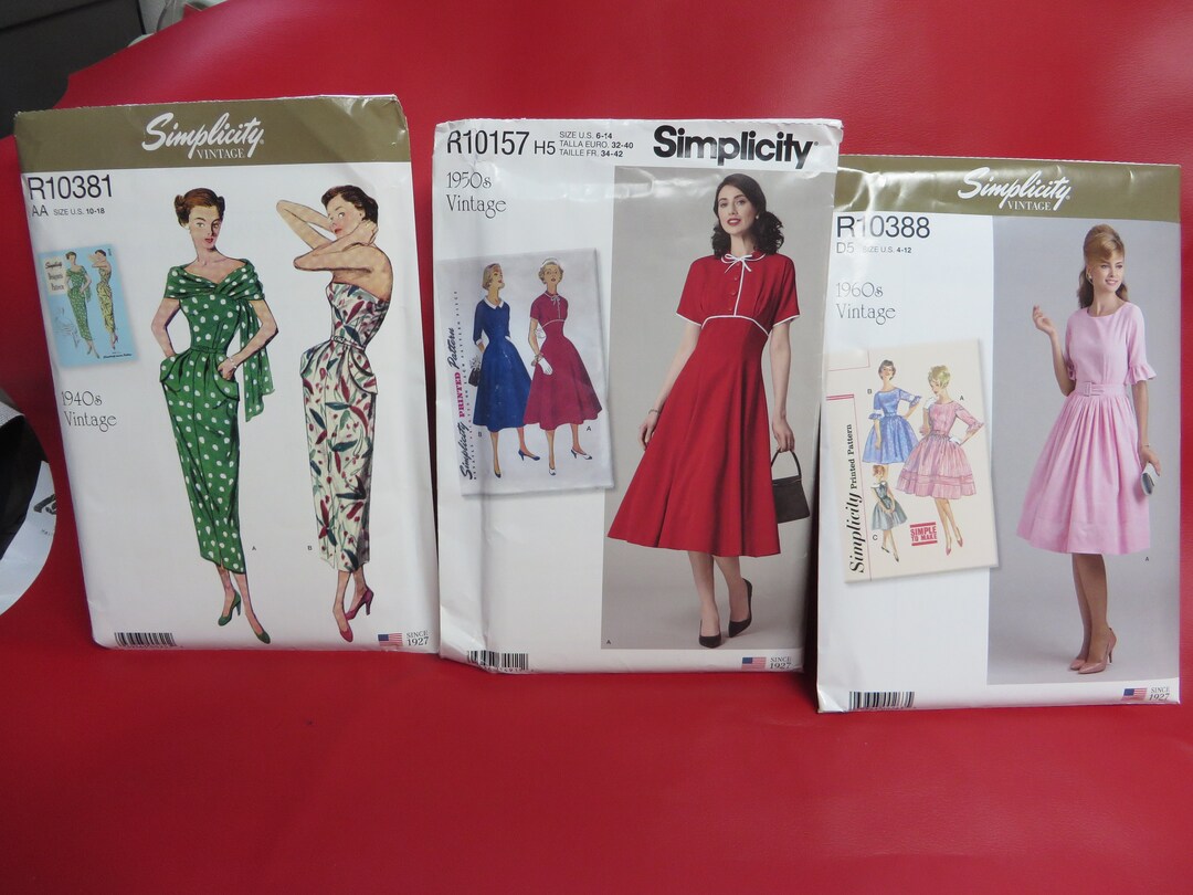 Simplicity Vintage Look Patterns Dress R10381, Dress R10388,dress ...