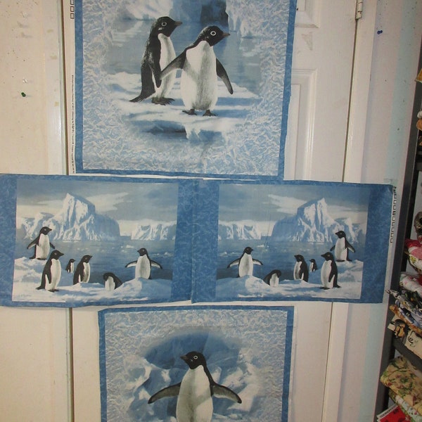 Penguin Panels Fabric - Etsy