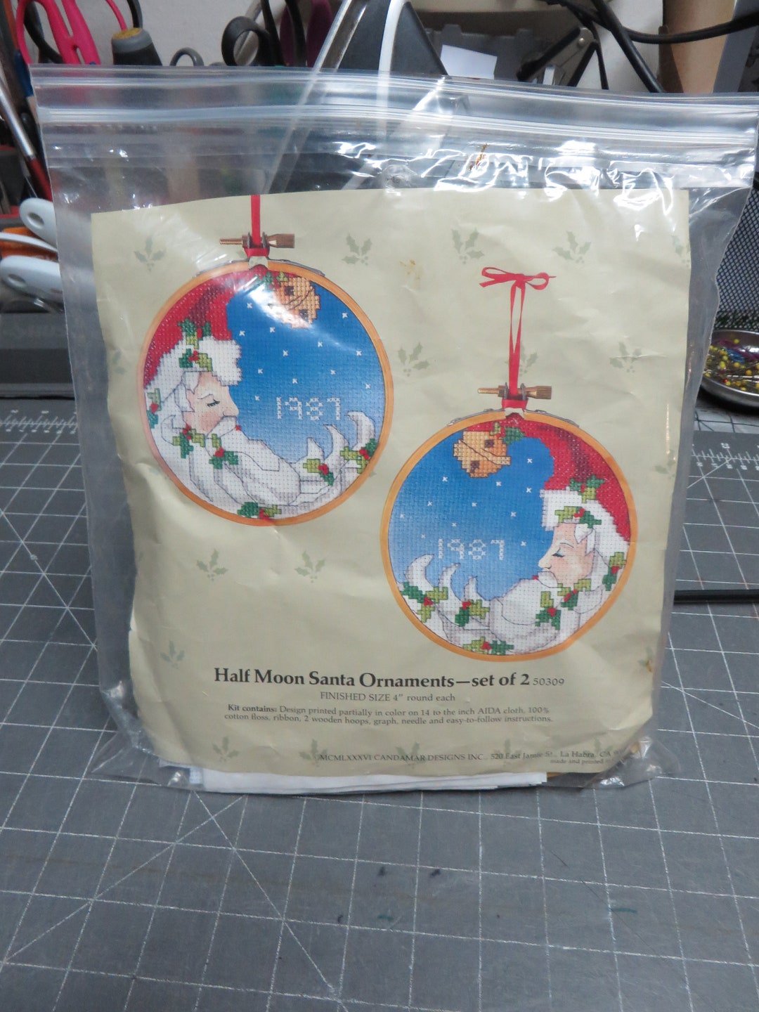 Half Moon Santa Ornaments Counted Cross Stitch From - Etsy