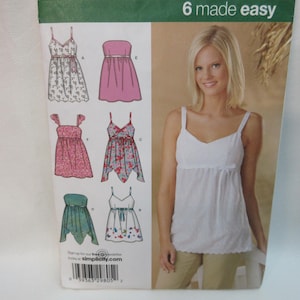 Pattern Simplicity Summer Tops, Strappy,sleevless - 4127 -in One ...