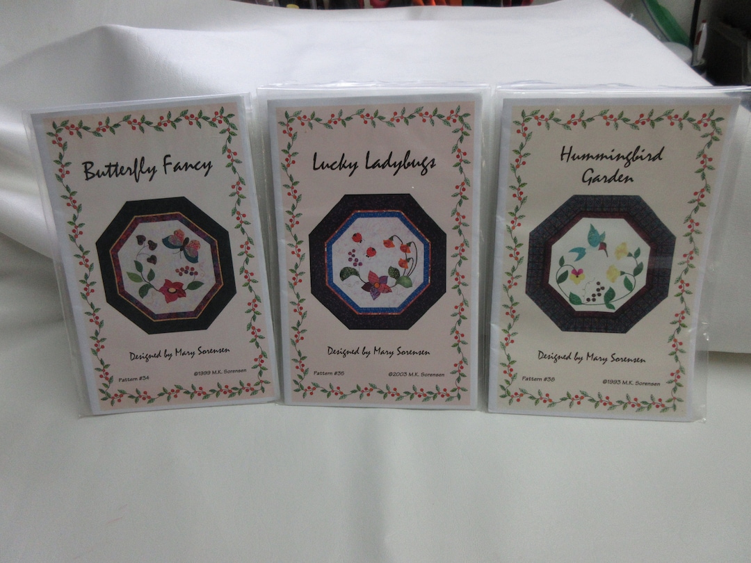 Mary Sorensen Quilt Patterns: Lucky Ladybugs#35, Hummingbird Garden #38 ...