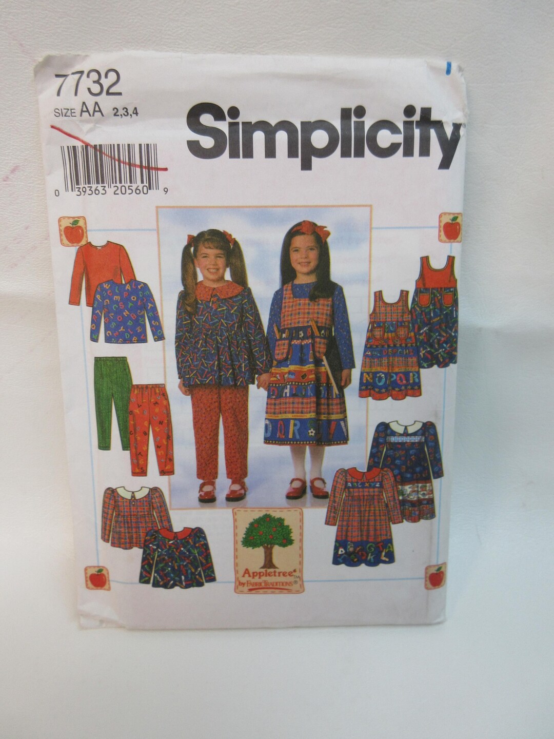 Simplicity Girls Pattern 7732 Dress,pants, Tops, Jumper 1997 Issue NEW ...