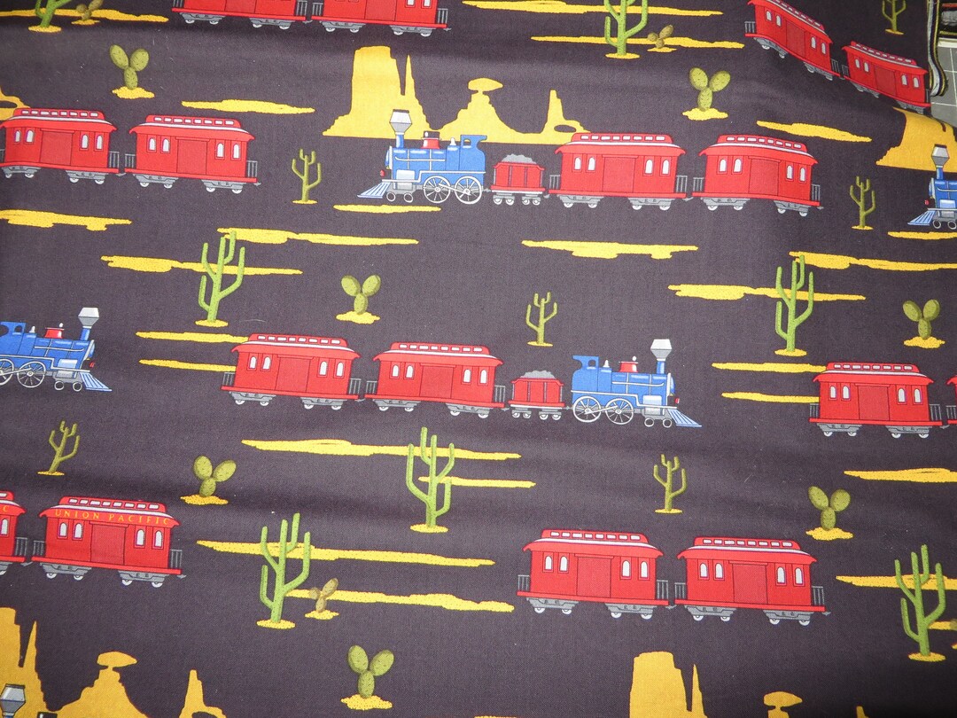 David Textiles- Trains Fabric - Sold by the Half Yard - Etsy