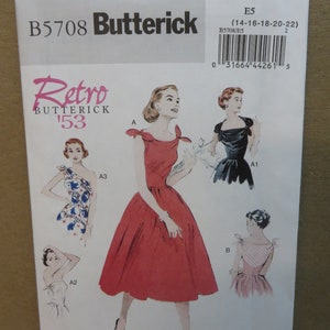 Butterick Retro 1950's Dress Patterns .choose Your Style B5708, B5556 ...
